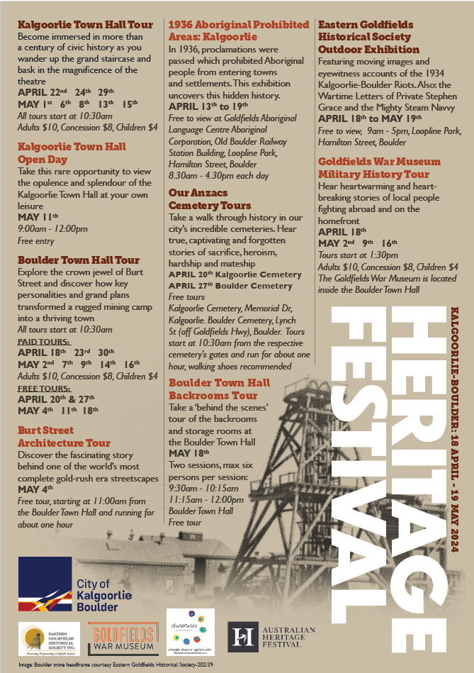 Kalgoorlie-Boulder Heritage Festival » City of Kalgoorlie-Boulder